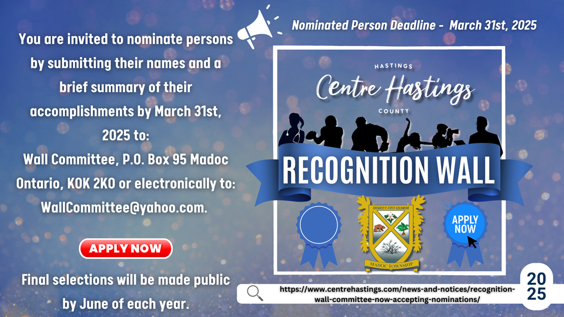 Recognition Wall Committee Now Accepting Nominations - Municipality of ...