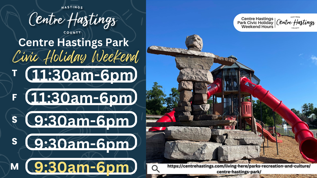 Centre Hastings Park Civic Holiday Hours - Municipality of Centre Hastings