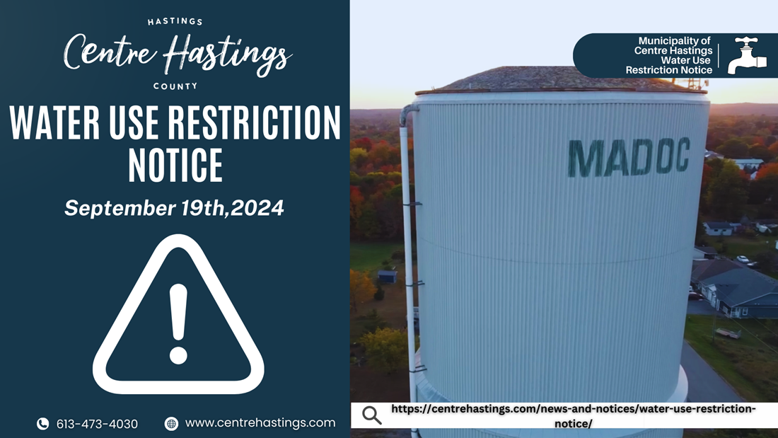 Water Use Restriction Notice - Municipality of Centre Hastings