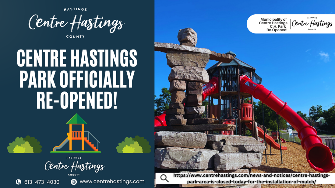 Centre Hastings Park Officially Re-Opened! - Municipality of Centre ...